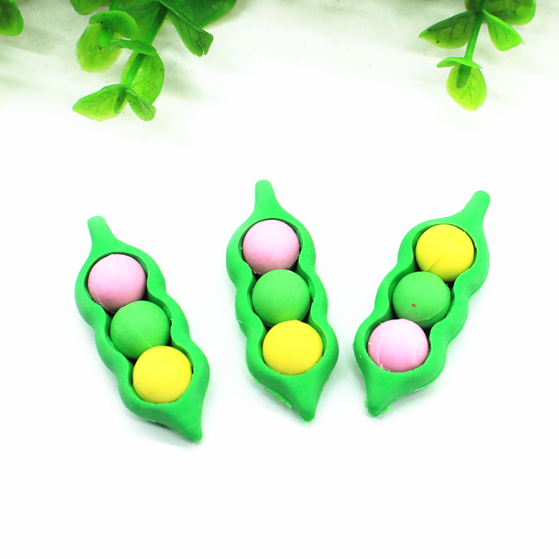 3Pcs Cute Kawaii Vegetable Rubber Cartoon Pea Pod ... – Grandado