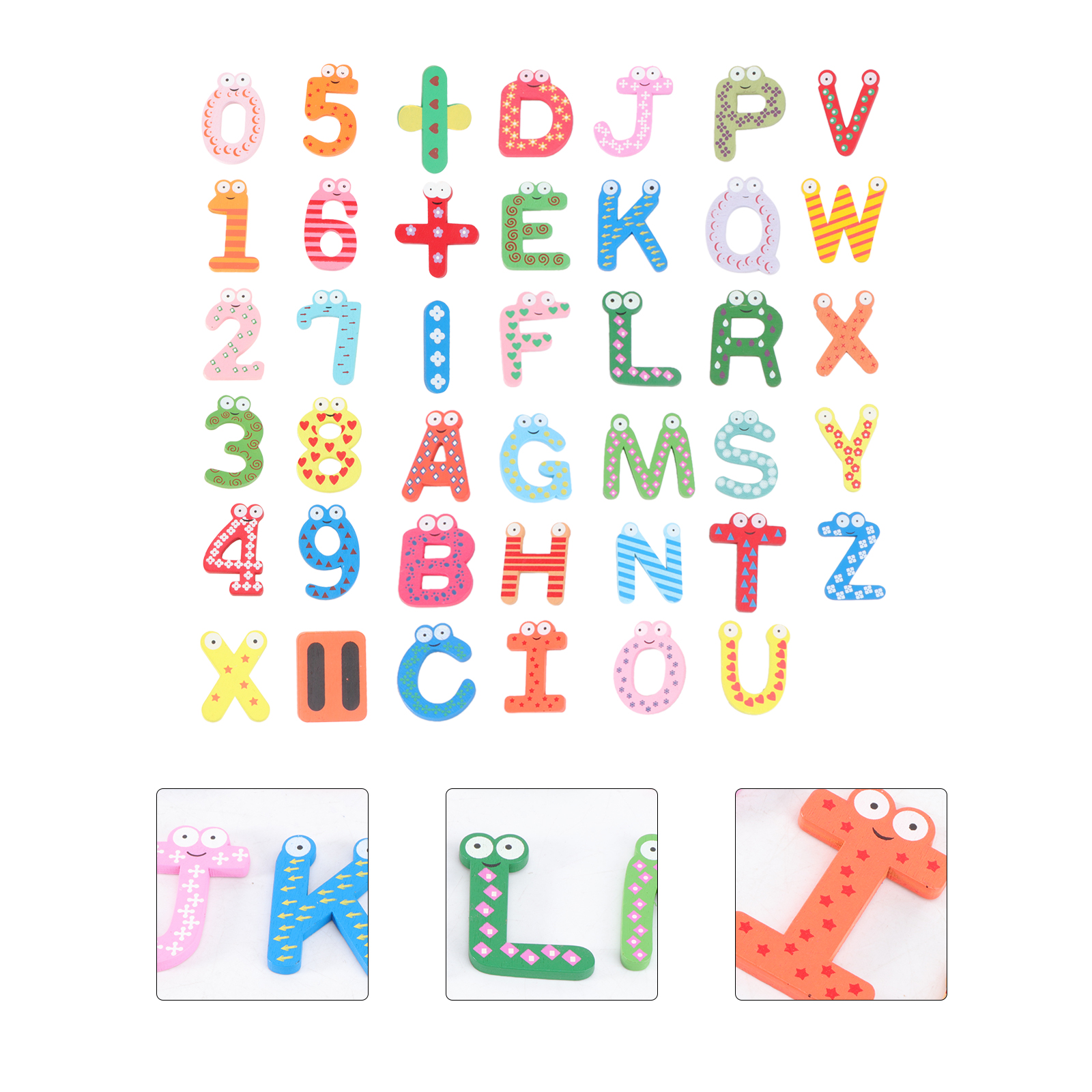 Wooden Cartoon Numbers Fridge Magnets Alphabet Ref... – Vicedeal