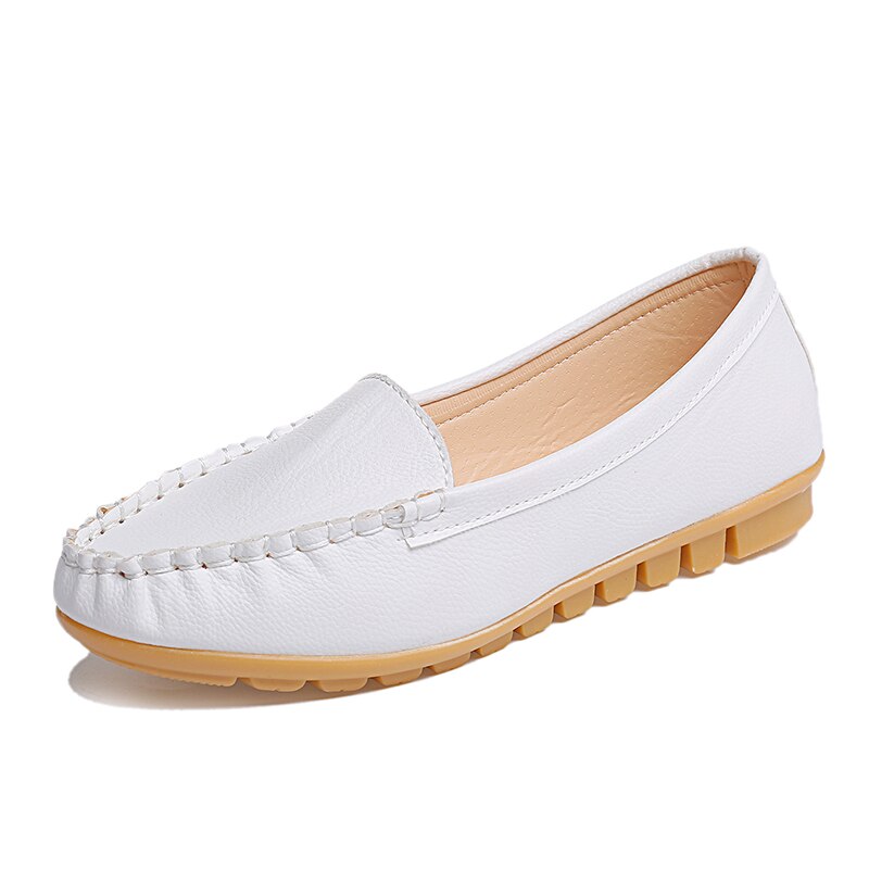 Autumn Spring Women Loafers Leather Slip on Shoes ... – Grandado