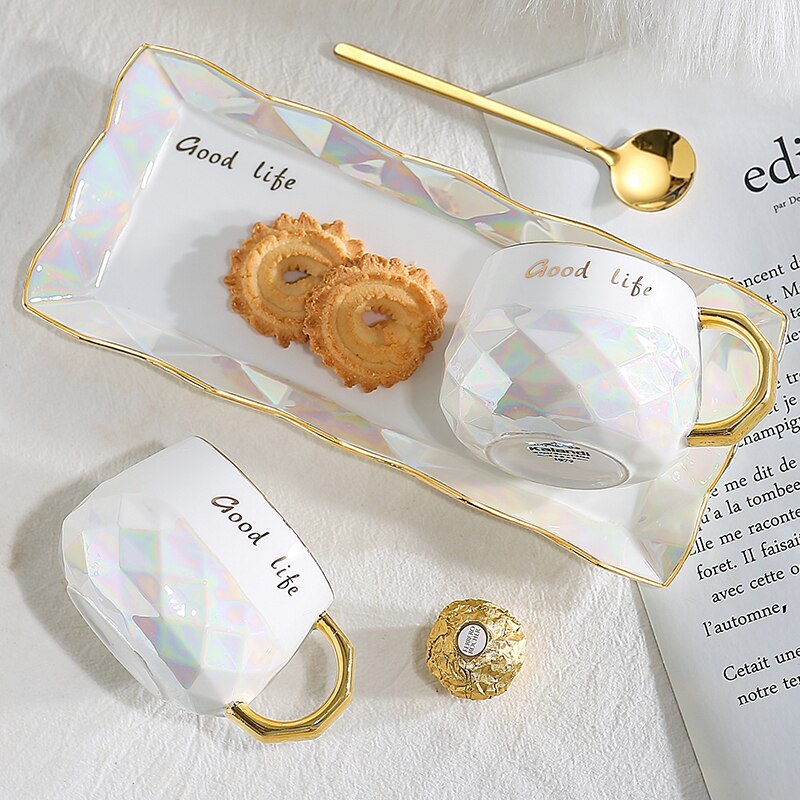 Luxury Nordic Cup Simple Ceramic Cup Modern with S... – Grandado