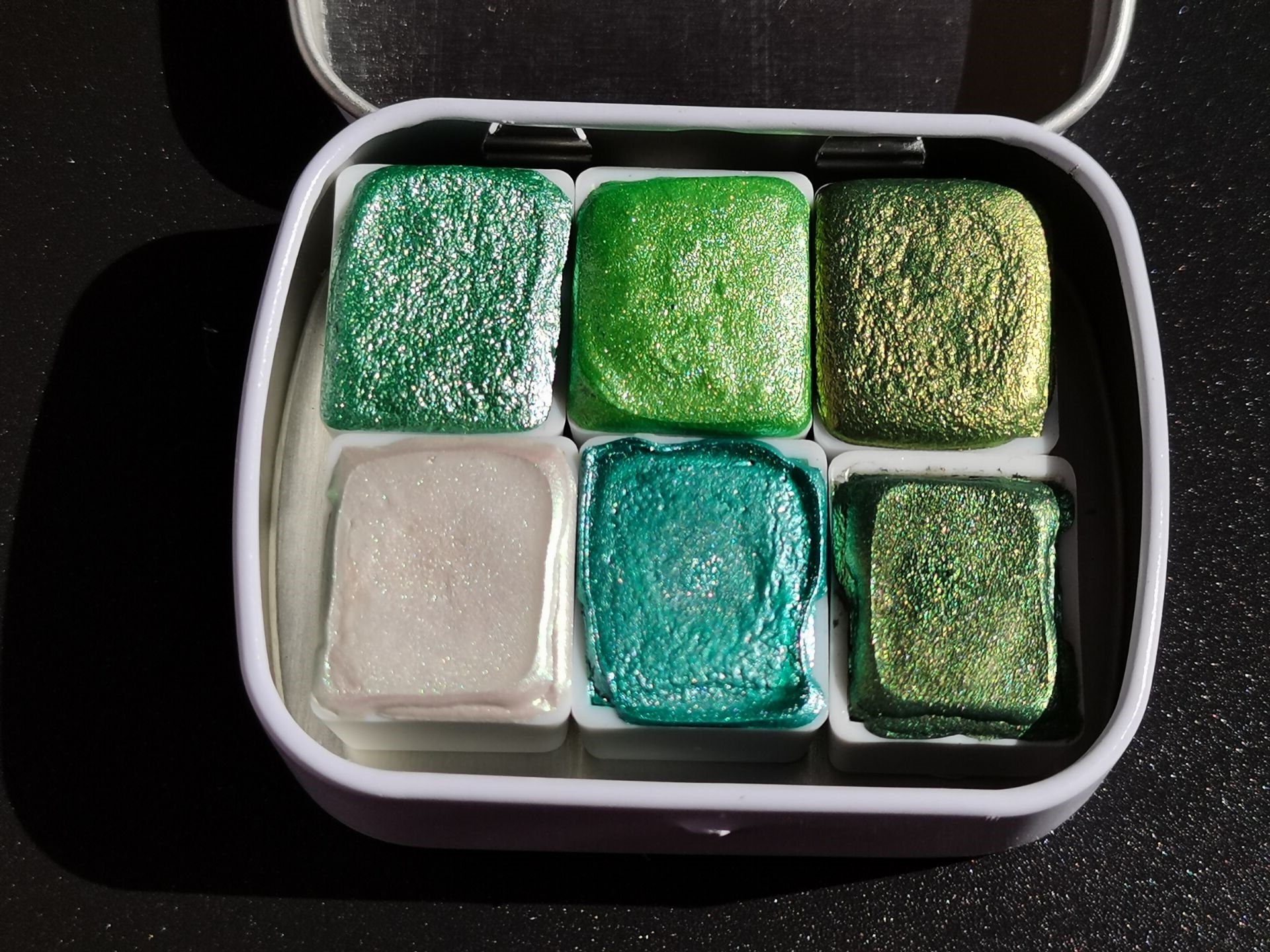 6color Green watercolor paint set handmade acuarel... – Vicedeal