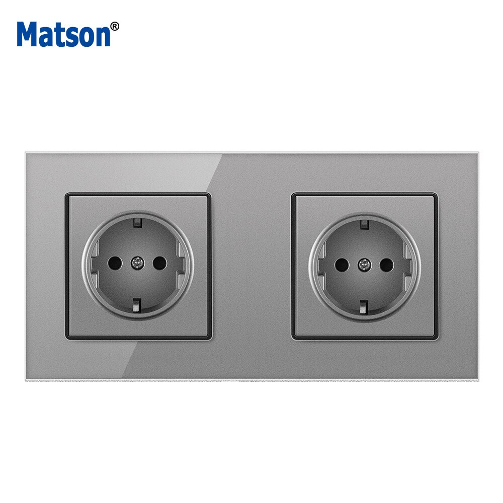 Matson Power Wall Socket Crystal Tempered Glass Pa... – Grandado