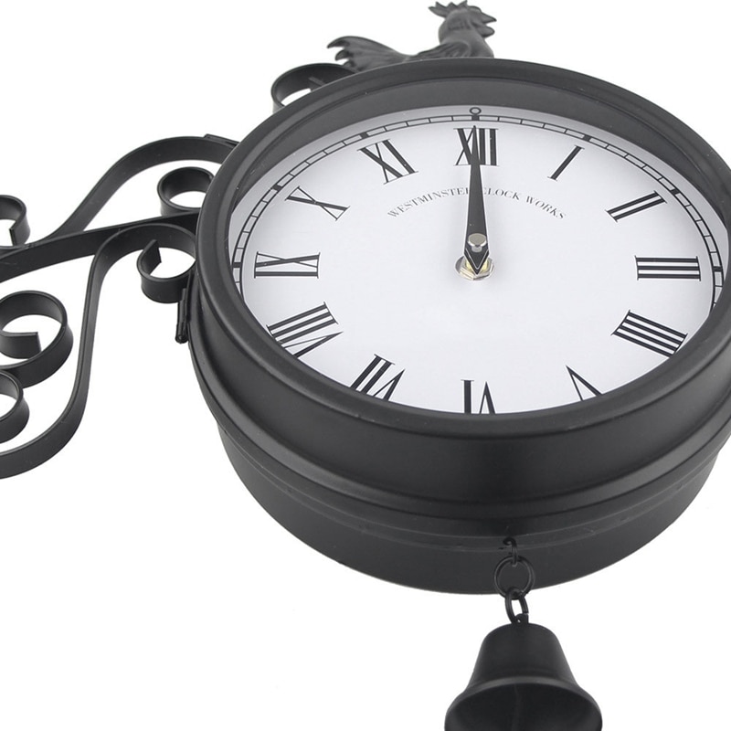 Outdoor Garden Wall Station Clock Double Sided Coc... – Grandado