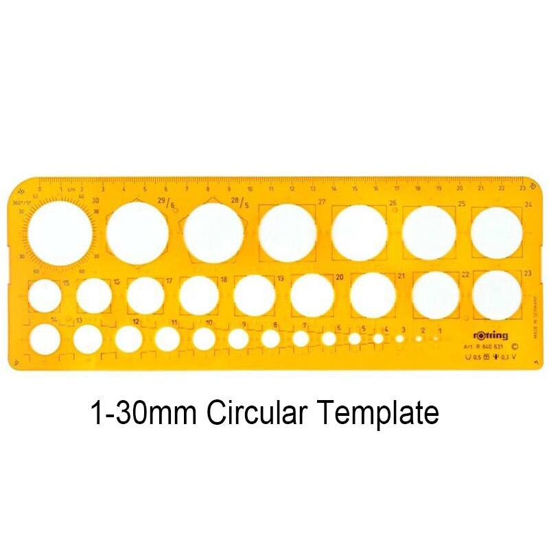 rotring 1-30mm Circular Template/Equiangular Ellip... – Vicedeal
