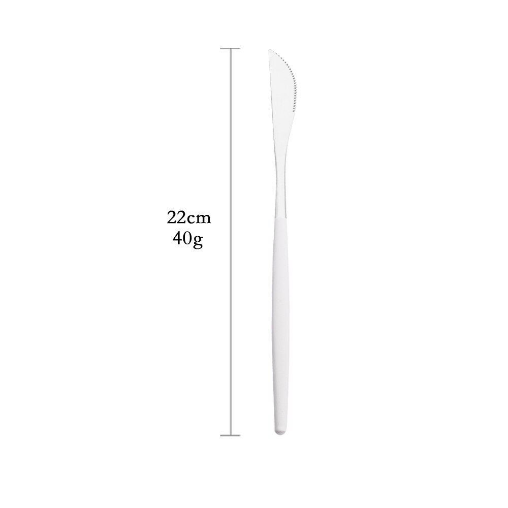 Matte White Silver Cutlery Set Kitchen Dinnerware ... – Grandado
