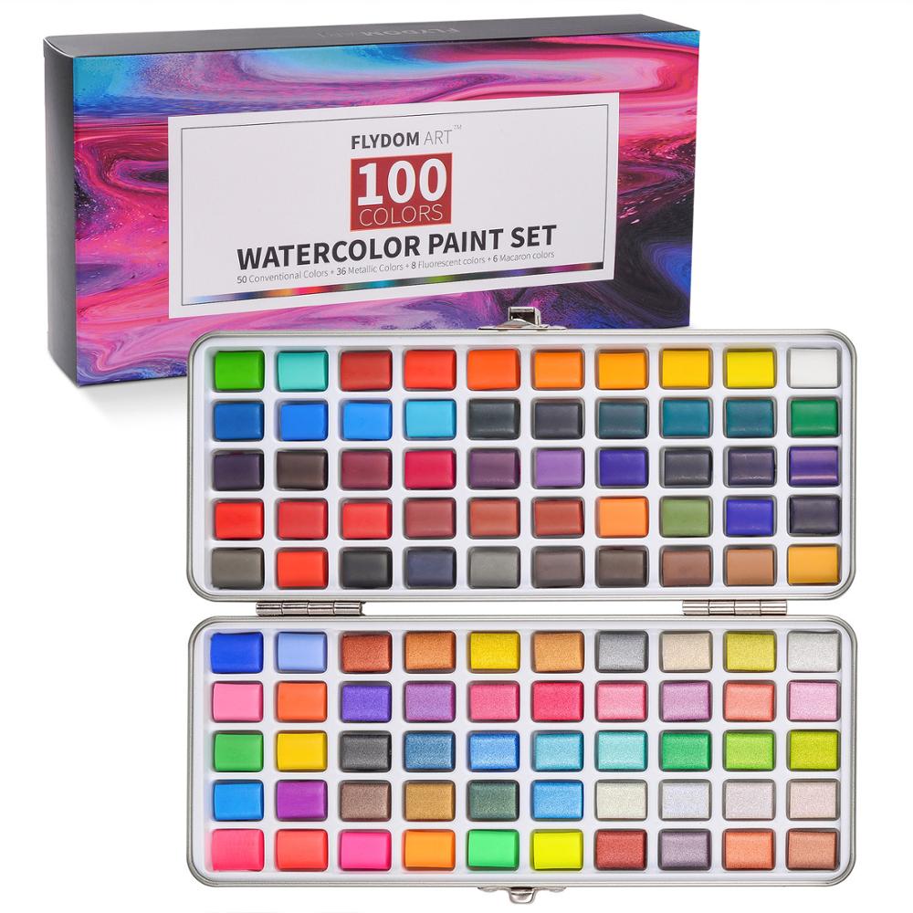 90/100 farver solid akvarel maling sæt indeholder ... – Grandado