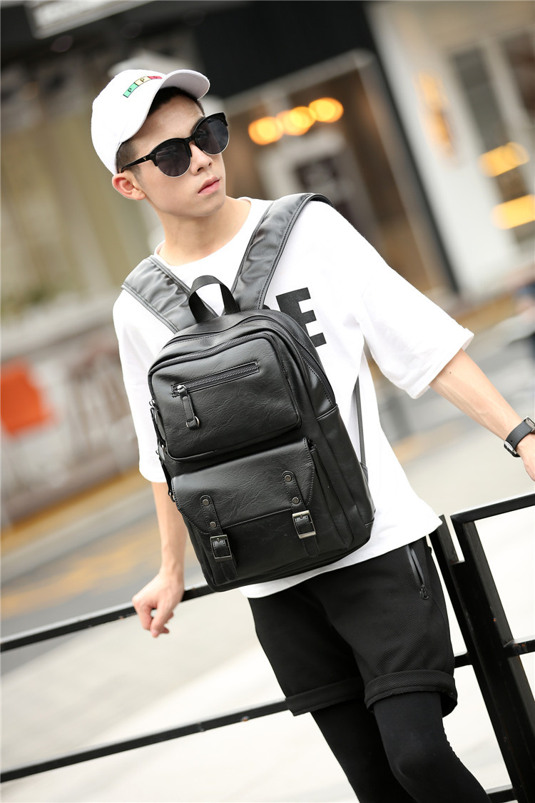 ETN BAG 081216 good man leather backpack student s... – Grandado