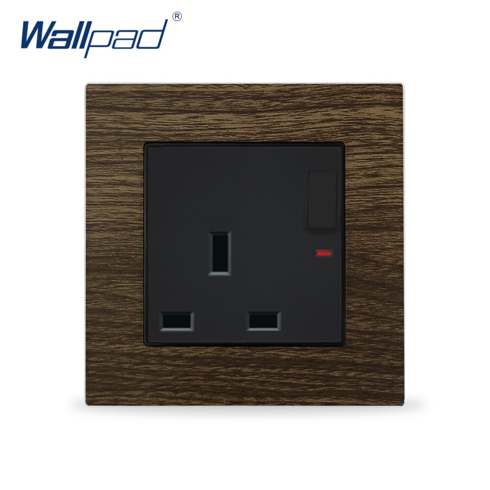 Wood 13A Socket Outlet Wallpad Smart Home Wood Met... – Grandado