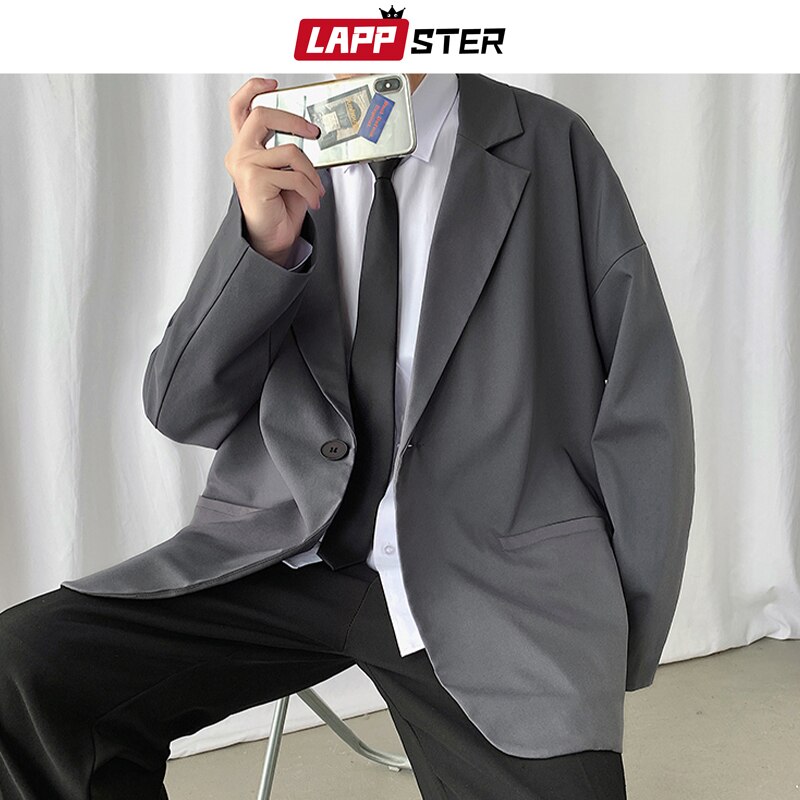 LAPPSTER Men Casual One Button Solid Blazer Jacket... – Grandado