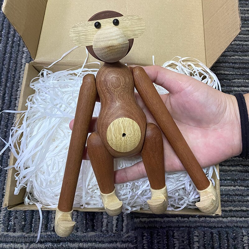 Wooden Monkey Figurines Wooden Crafts Interior Nor... – Vicedeal