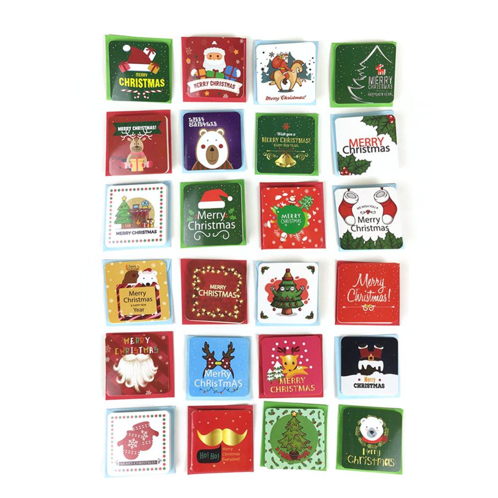 24 Stks/partij Kerst Wenskaart Kids Mini Kerst Zeg... – Vicedeal