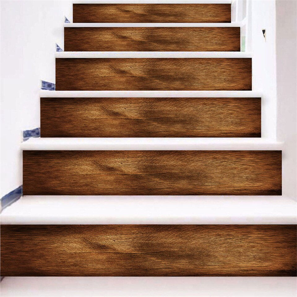 18x100cm Retro Wood Grain Stairs Stickers Waterpro... – Grandado