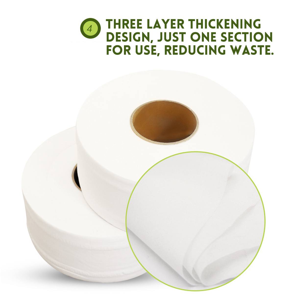 1pcs Jumbo Roll Roll Toilet Paper Bathroom Natural... – Grandado