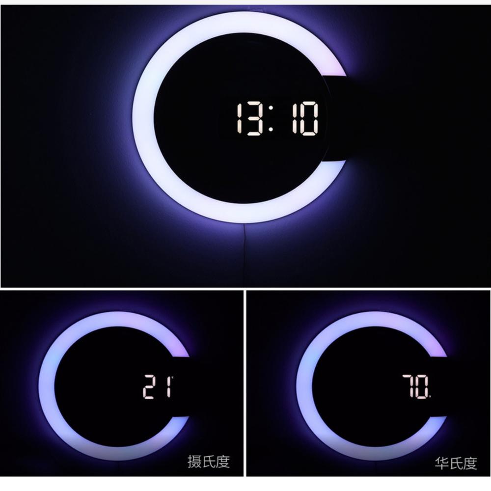 3D LED Digital Watch Clock Alarm Clock Mirror Holl... – Grandado