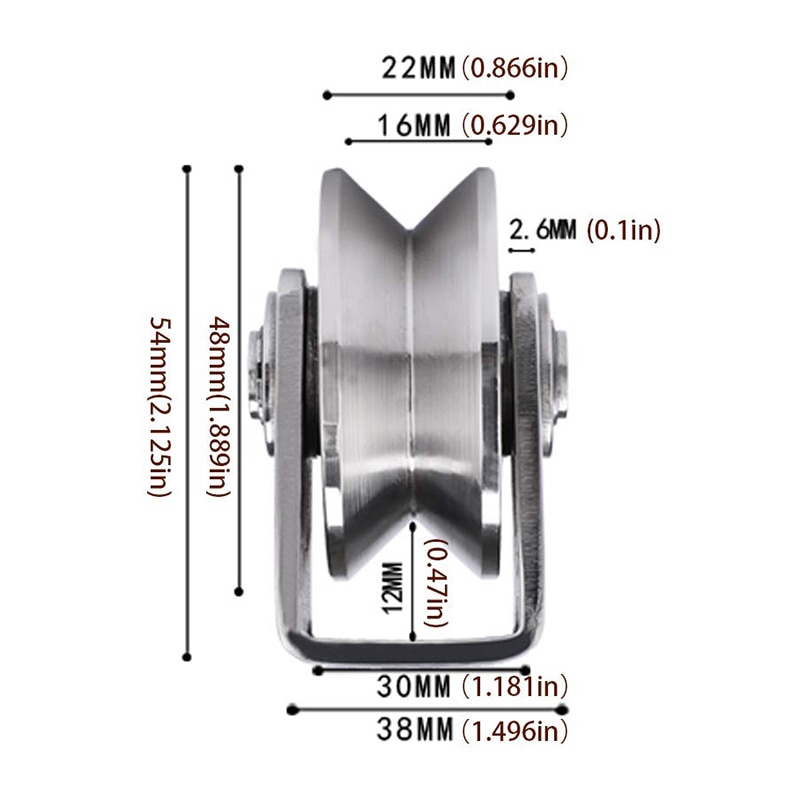 Katrol 2 Inch V Type Katrol Roller 304 Rvs Schuifp... – Grandado