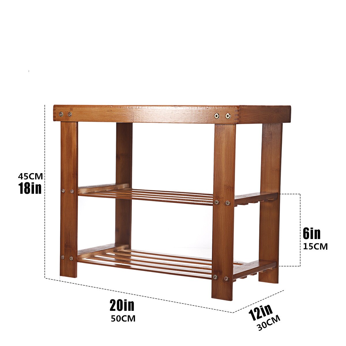 3 Layers Wooden Shoe Rack Entryway Space-saving Sh... – Grandado