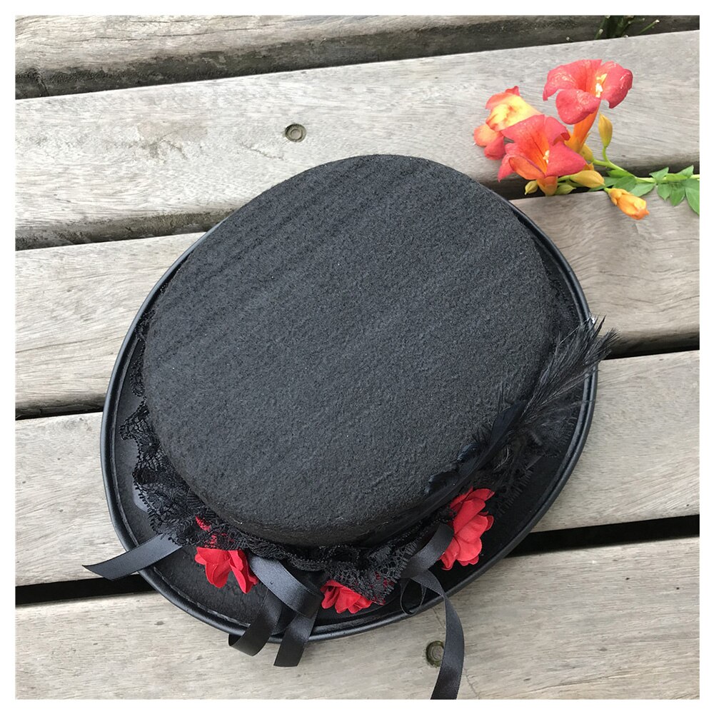 Women Retro Handmade Steampunk Top Hat With Flower... – Grandado