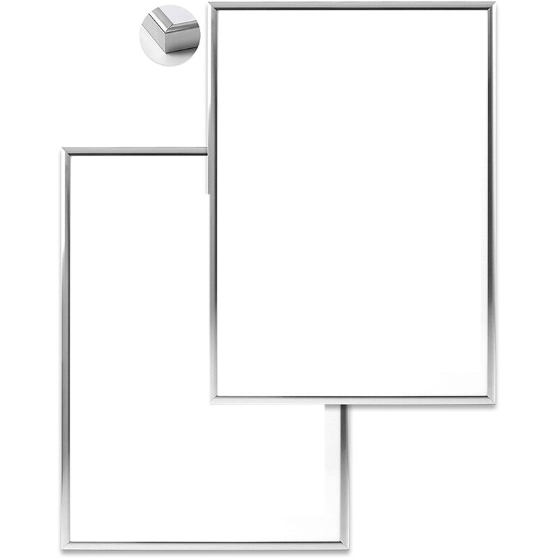 2 Photo Frames, A3 Silver Photo Frame, with Non-Br... – Grandado