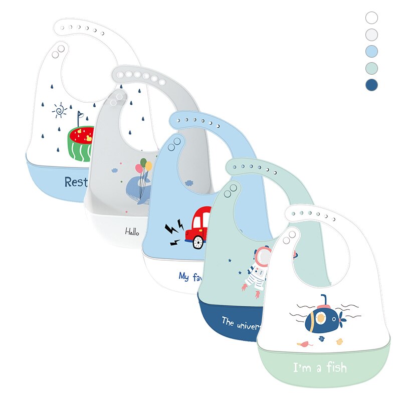 3/5 Pcs/Set Waterproof Soft Silicone Baby Bibs Cut... – Grandado