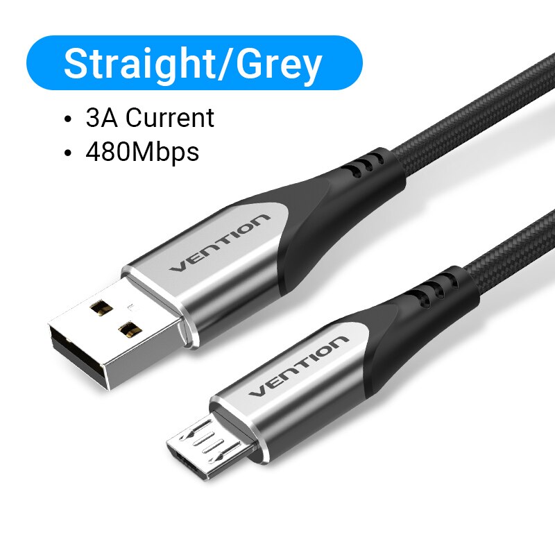 Vention Micro USB Cable 3A 90 Degree Fast Charge D... – Grandado