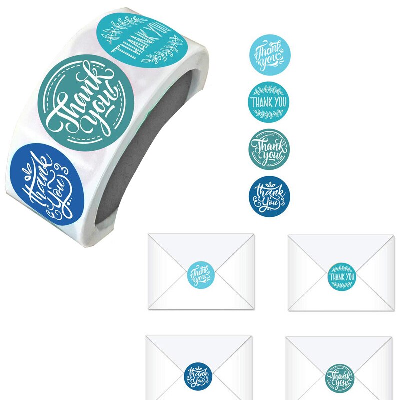 500 Stuks Dank U Sticker Seal Etiket Ronde Bloemen... – Grandado