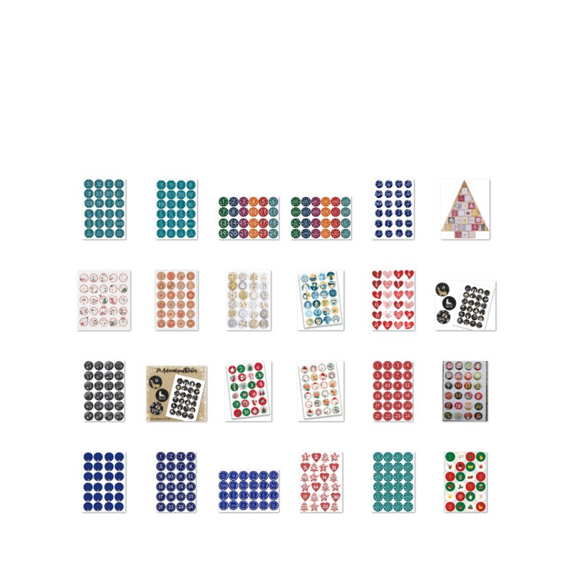 Merry Christmas Stickers Advent Calendar Number Pa... – Grandado