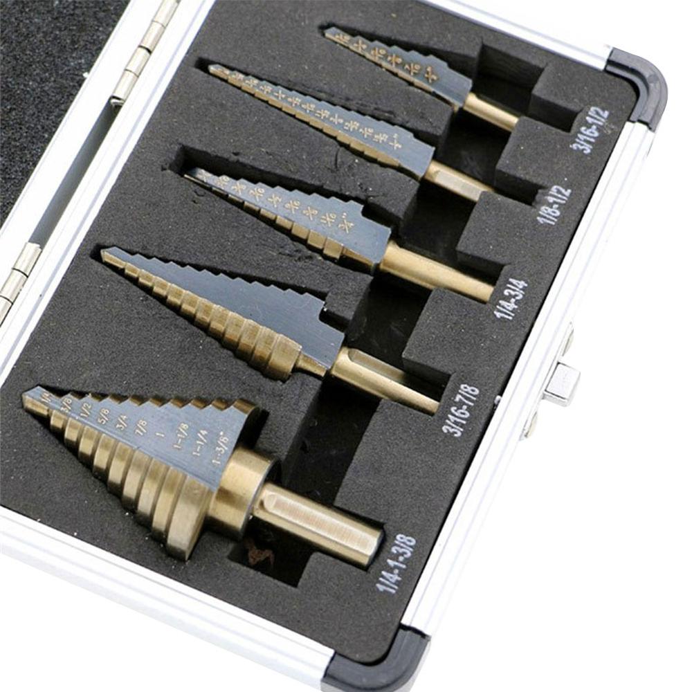 JGZUI5pc HSS Cobalt Step Drill Bit Set Titanium Co... – Grandado