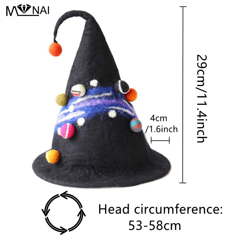 Witch Hat Steeple Halloween Cosplay Wool Felt Hat ... – Grandado