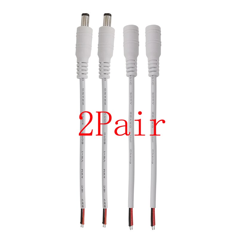 Dc 5.5X2.1Mm Mannelijke & Vrouwelijke Kabel Wit 12... – Grandado