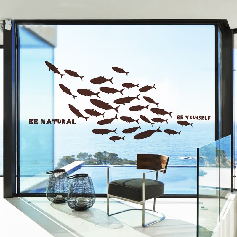 Vivid Fish Swimming In A Group Wall Decal Vinyl Ar... – Grandado