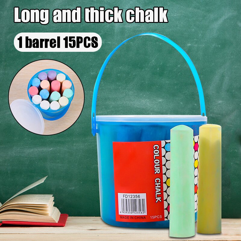 15Pcs/Bucket Chalk with Bucket Assorted Colors Cha... – Grandado