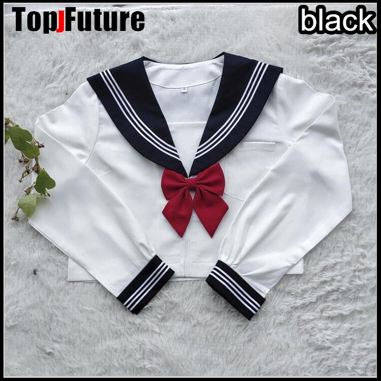 black with 3 white lines Japanese student uniform ... – Vicedeal