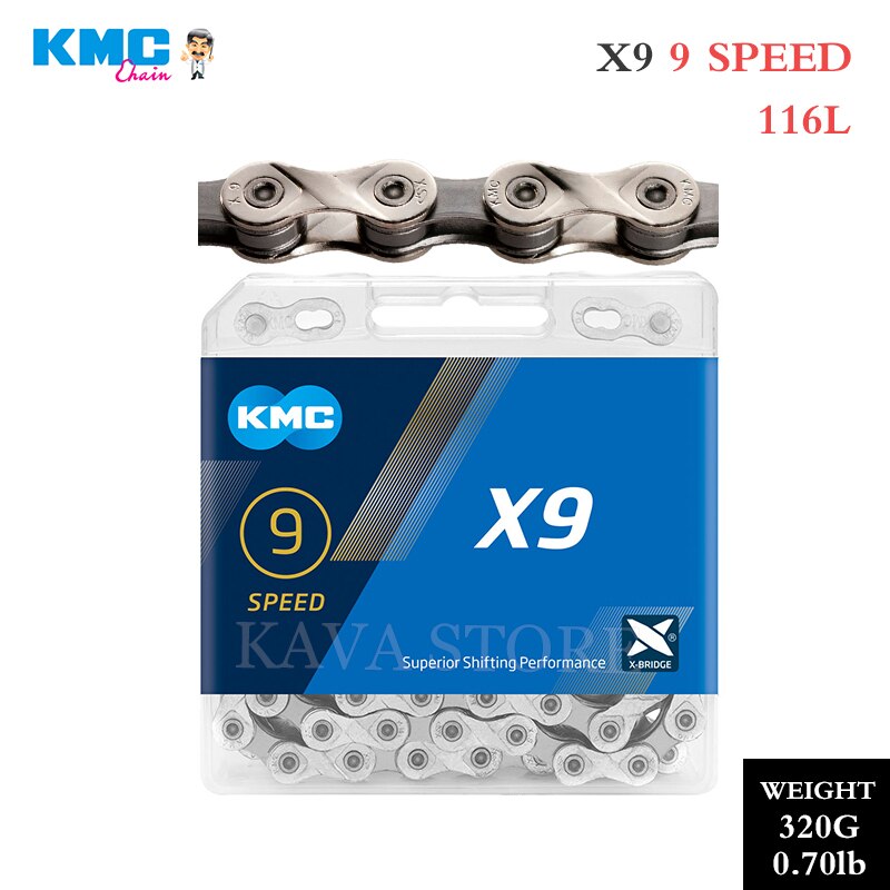 KMC X9 9 speed bicycle chain 116 links with origin... – Grandado