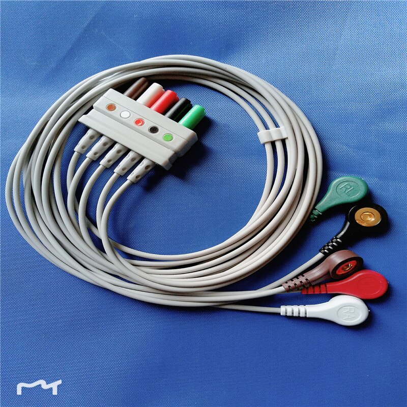 Compatible Siemens ECG Cable 5 Lead snap ecg patie... – Grandado