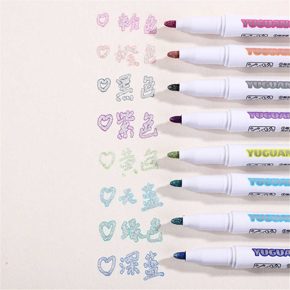 8PCS Marker Pen Art Set Double Lines Contour Pens ... – Grandado