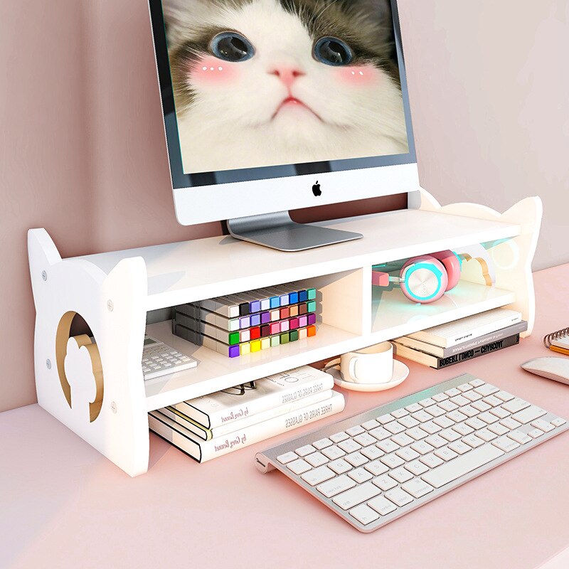 Cute Cat's Paw Monitor Stand Desk Storage Rack... – Grandado