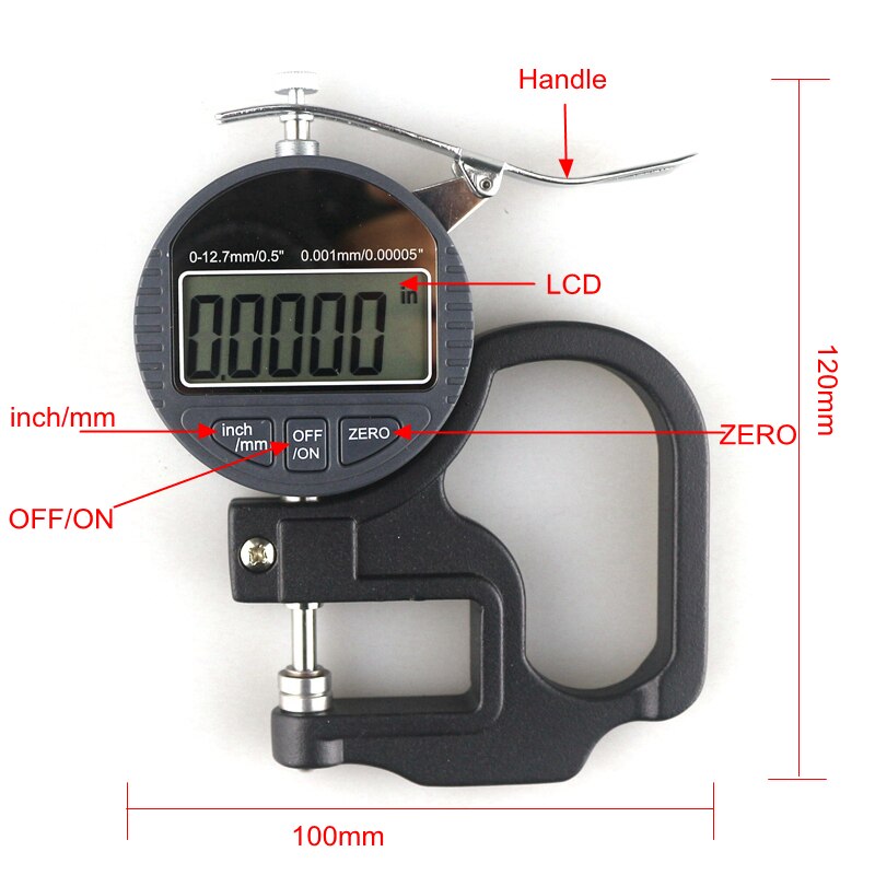 Digital Micrometer 0.001 12.7mm Electronic Thickne... – Grandado