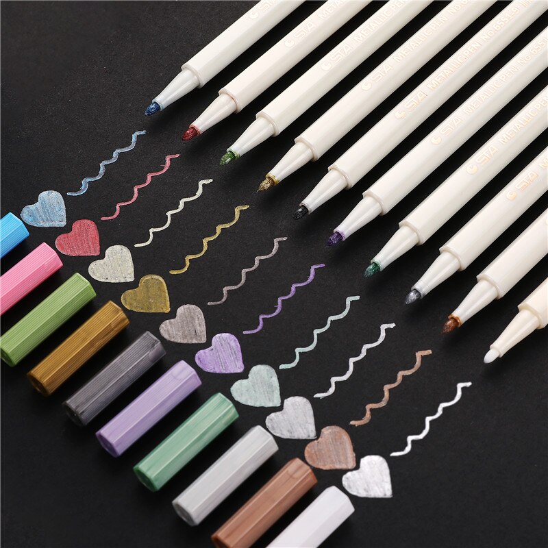 10pcs/lot STA Metallic Marker Pen art painting Dra... – Grandado