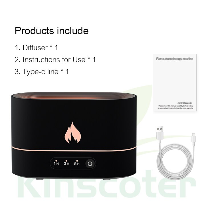 Kinscoter Flame Humidifier 1/3/5H USB Smart Timing... – Grandado