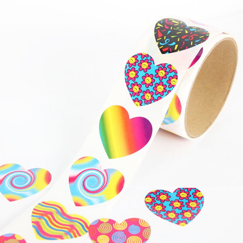 One Roll Adhesive Tape With 100pcs Colorful Heart ... – Grandado