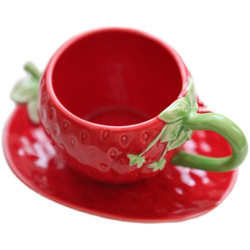 Year Strawberry Color Strawberry Tea Cup Pink Cold... – Vicedeal