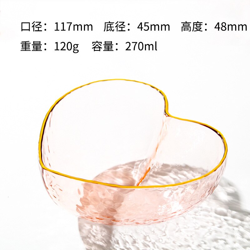 Japanese Heart-shaped Glass Bowl Hammer Pattern Ph... – Grandado