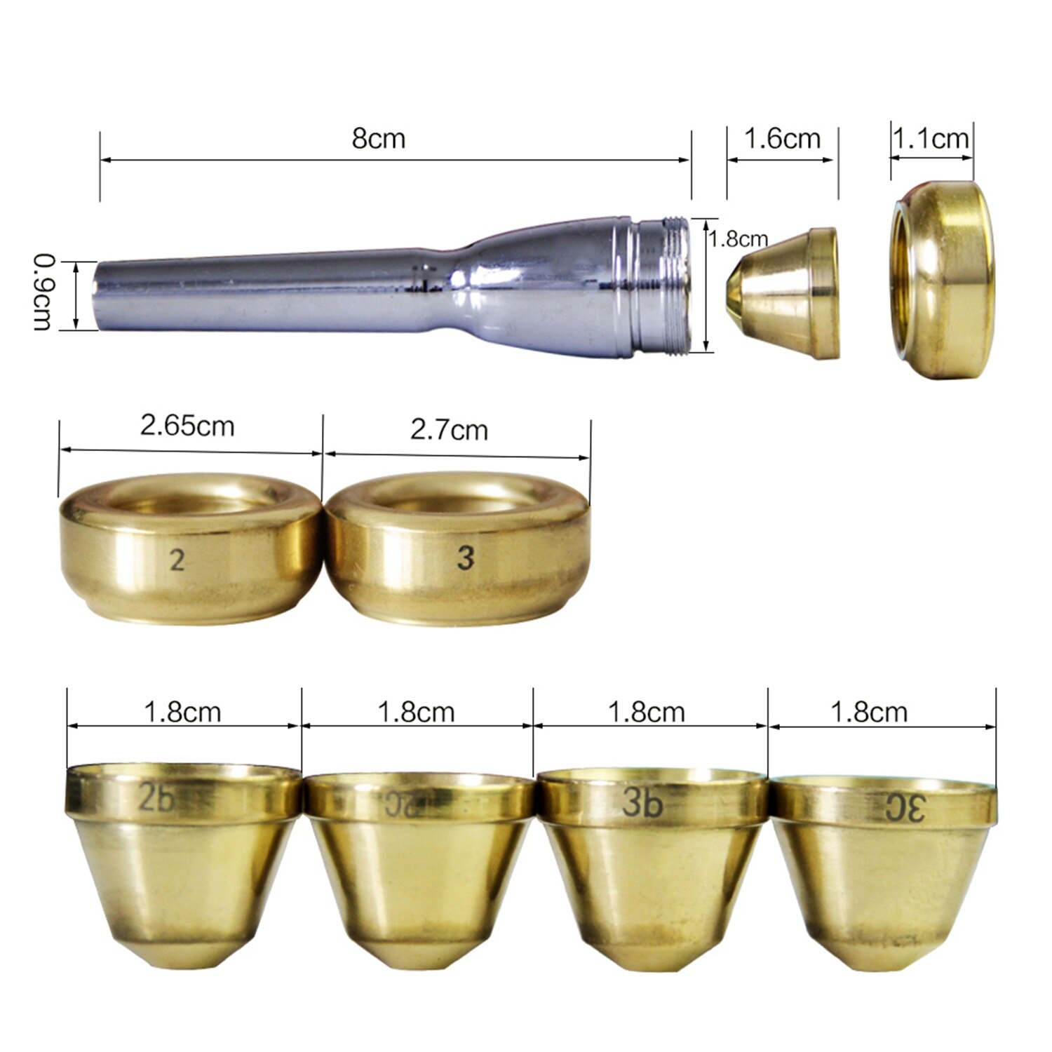 Brass Instruments Trumpet Mouthpiece 4 Headpieces ... – Grandado