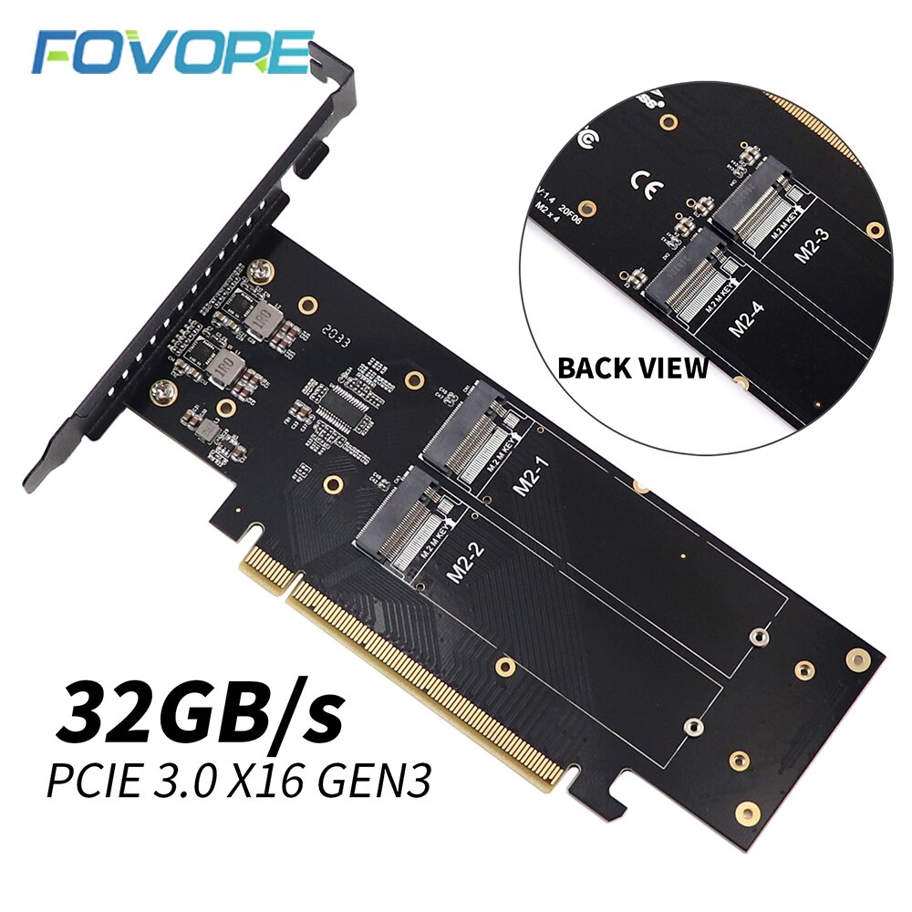 m.2 X16 TO 4X NVME PCIE3.0 GEN3 X16 TO 4*NVME RAID... – Grandado