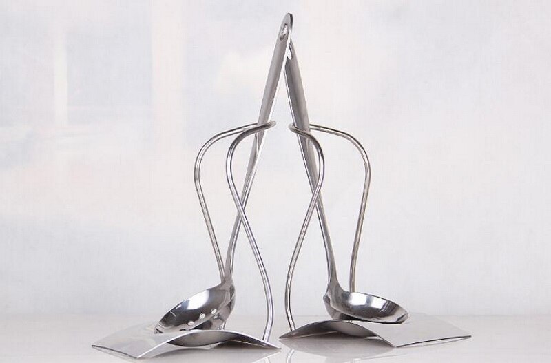 Stainless steel soup shelf metal hotpot spoon shel... – Grandado