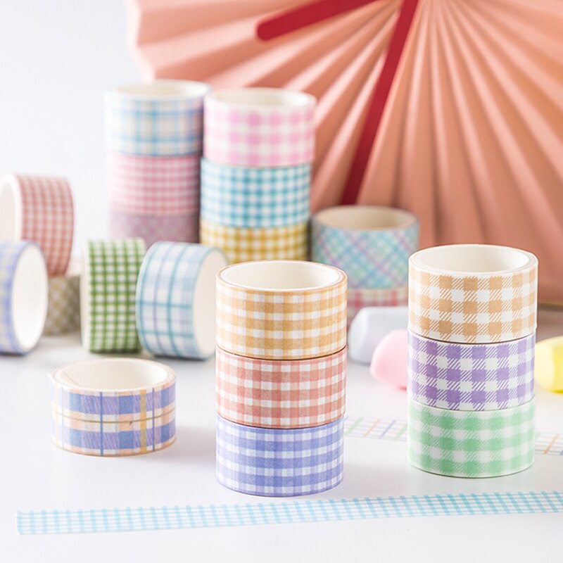 4 Rolls Grid Washi Tapes Set, 20Mm * 2M Afplakband... – Vicedeal