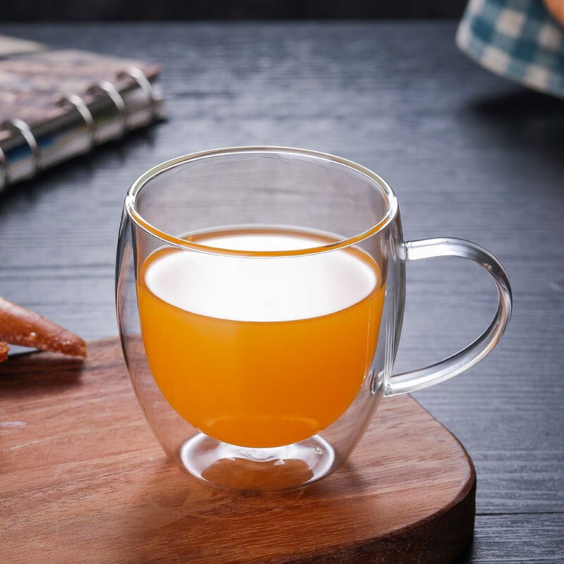 Varmebestandig dobbeltvægs glas kaffe / te kopper ... – Grandado