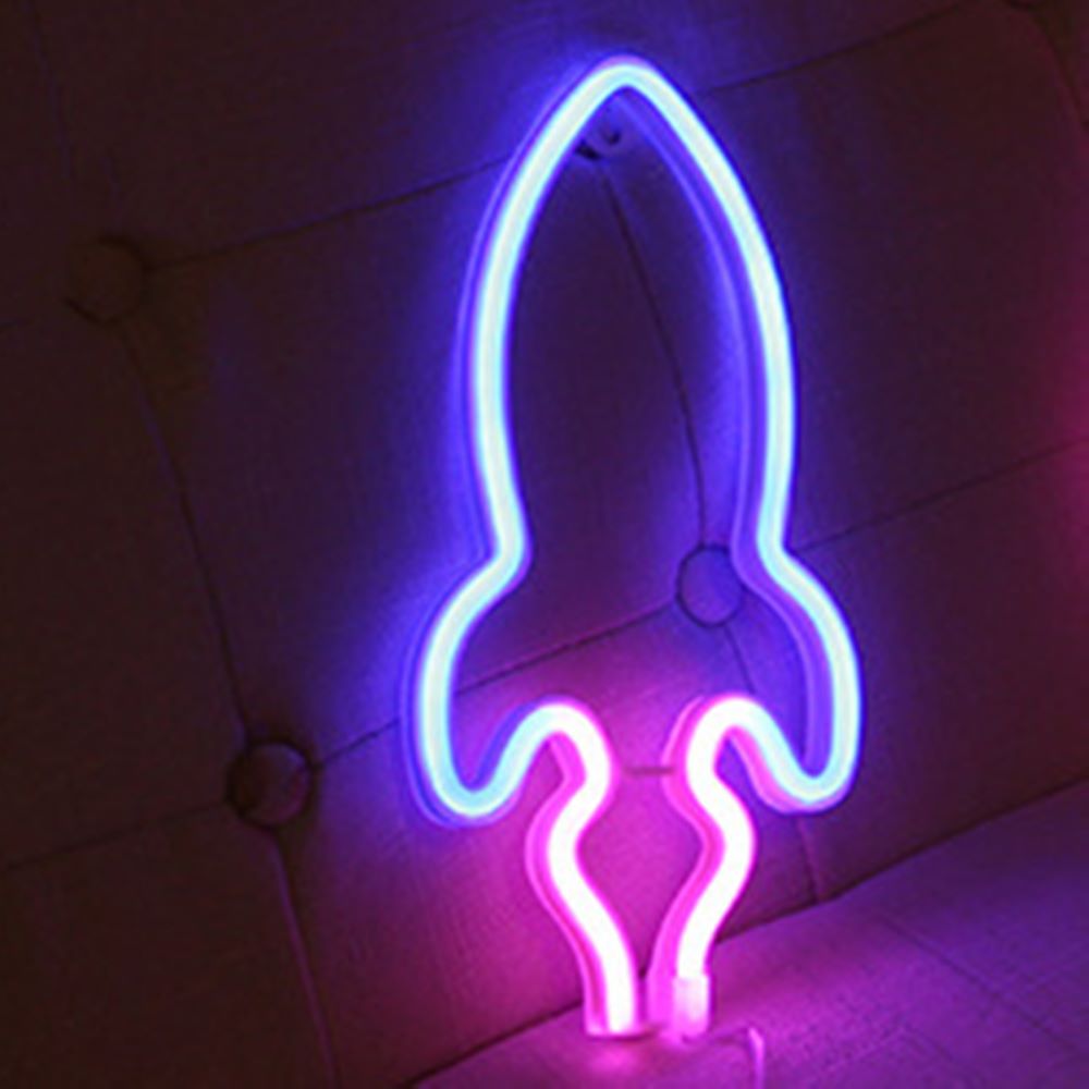LED Neon Lights Planet Rocket Neon Sign Lamp Batte... – Vicedeal