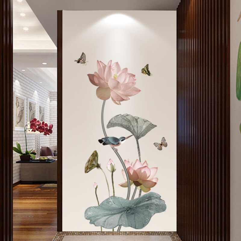 Lotus Flower Vinyl Wall Sticker Teenager Living Ro... – Grandado