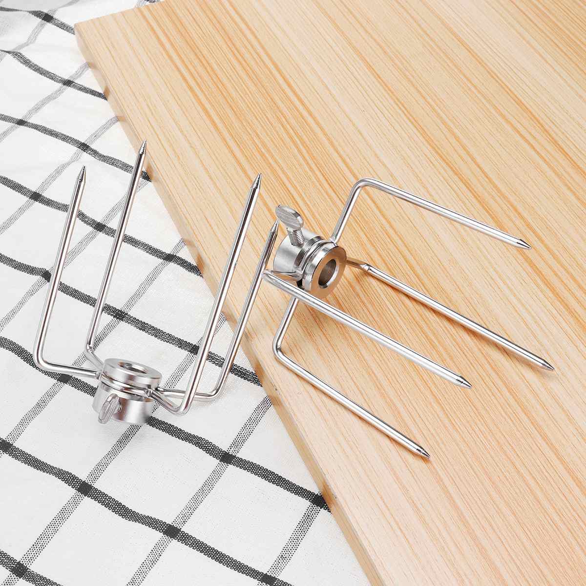 2 Stks/set Rotisserie Bbq Vorken Rvs Spit Bbq Vork... – Grandado